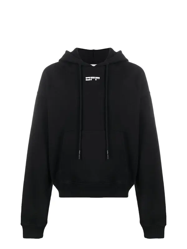Off-White Oversize Fit Masked Face Hoodie - Black/white
