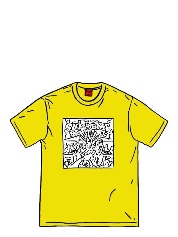 Supreme Dragon Tee Shirt - Sulfur