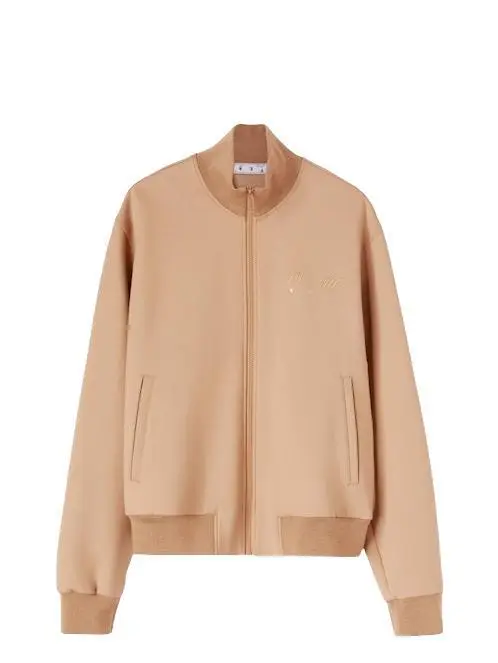 Off-White Quote Wool Slim Tracktop - Camel