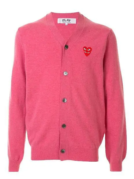 Play Comme Des Garcon Small Heart Cardigan - Pink