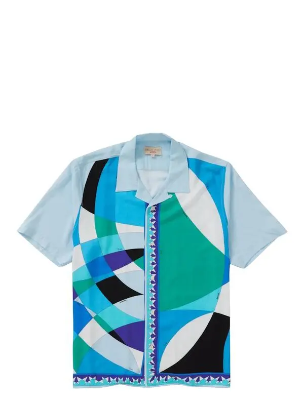 Supreme Emilio Pucci Short Sleeve Shirt - Blue