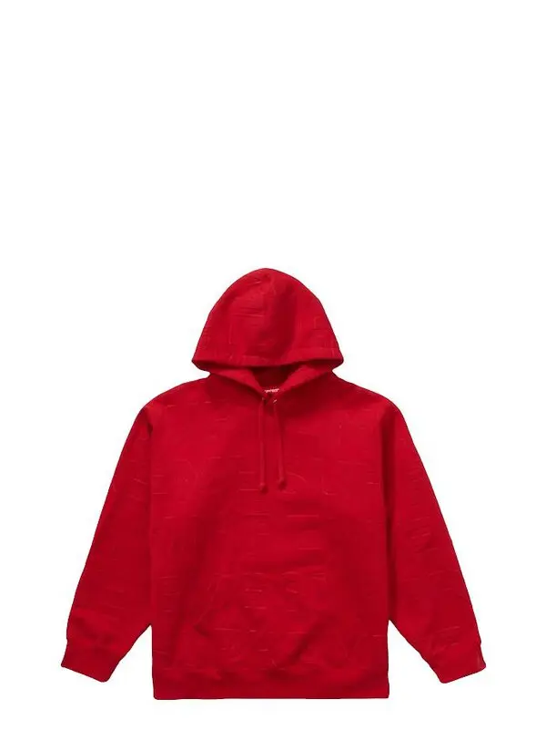 Supreme Embossed Logos Hooded Sweatshirt - Red