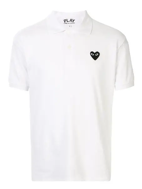Play Comme Des Garcon Heart Polo Shirt - White