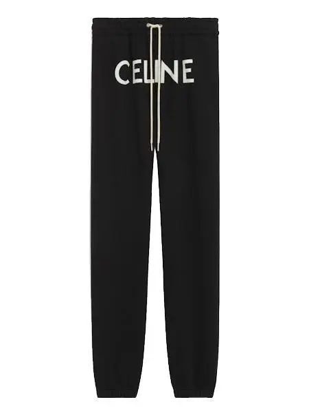 Celine Track Pants In Cotton Fleece - Black/white