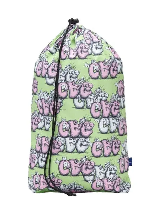 Comme Des Garçons Cdg Shirt X Kaws Drawstring Bag - Green/pink/white