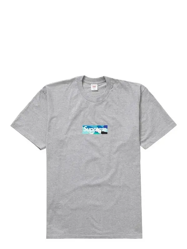 Supreme Emilio Pucci Box Logo Tee Shirt - Heather Grey/blue