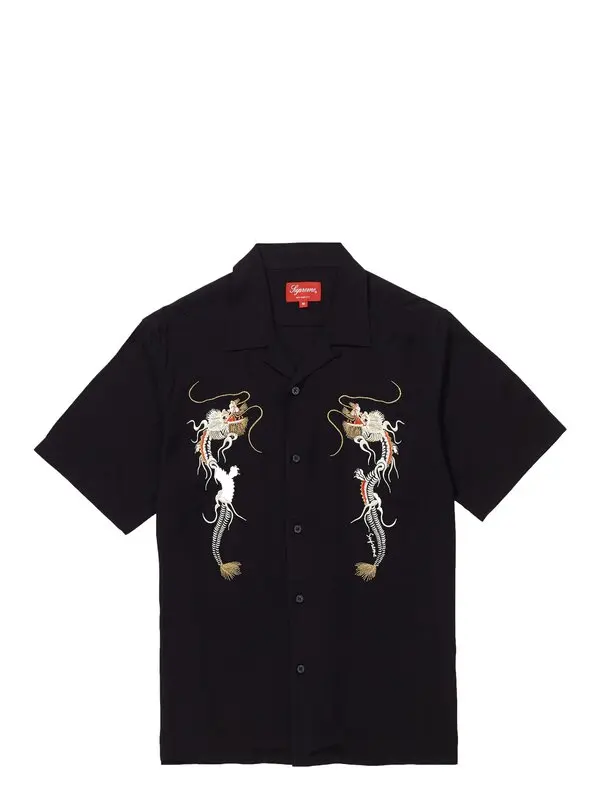 Supreme Dragon Rayon Shirt - Black