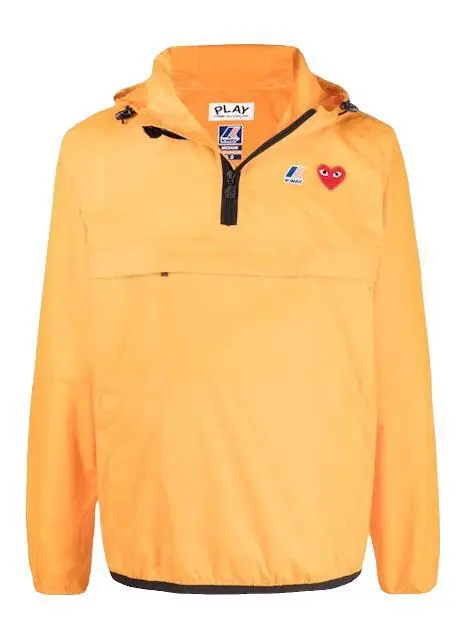 Play Comme Des Garcon X K-way Half Zip Packable Jacket - Orange