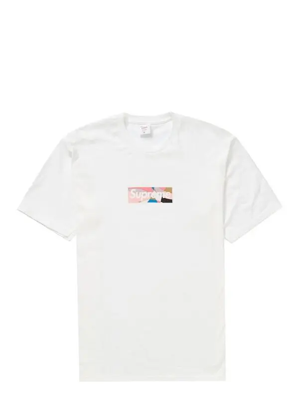 Supreme Emilio Pucci Box Logo Tee Shirt - White/dusty Pink