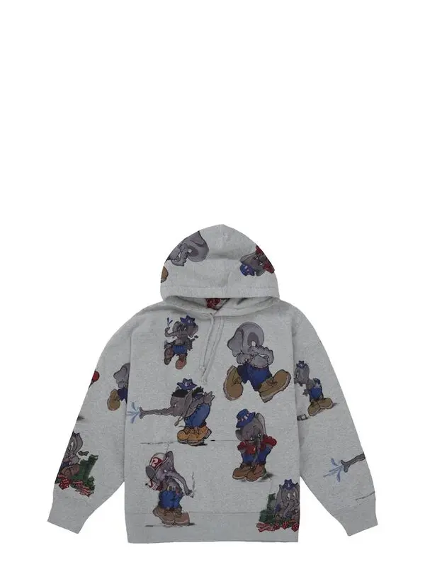 Supreme Elephant Hooded Sweatshirt - Heather Grey