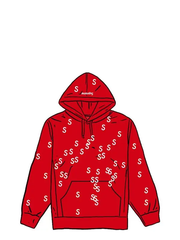 Supreme Embroidered Hooded Sweatshirt - Red