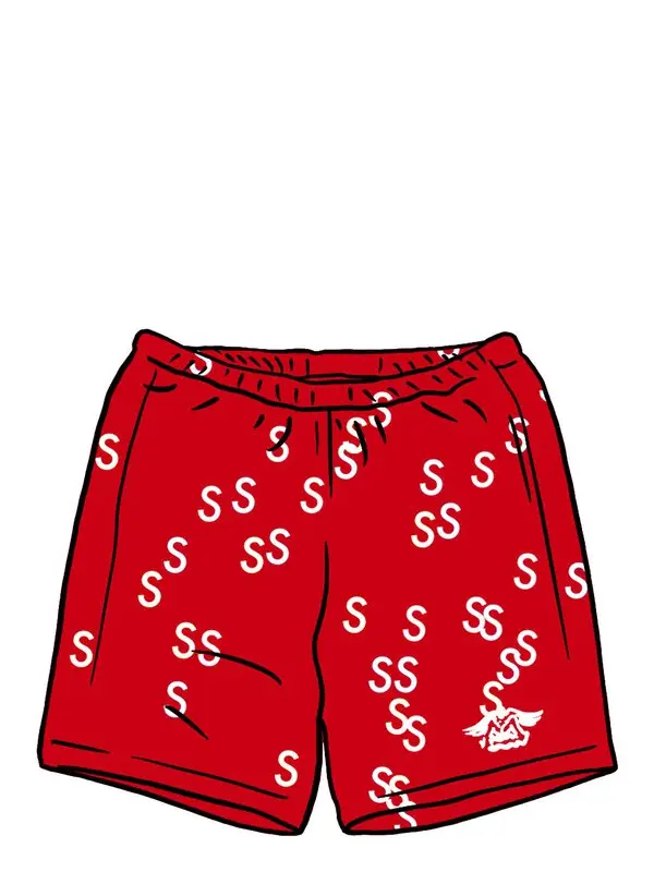 Supreme Embroidered Sweatshorts - Red