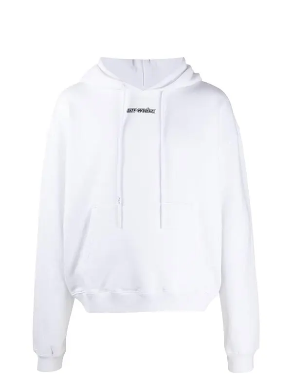 Off-White Oversize Fit Marker Arrows Hoodie - White/blue