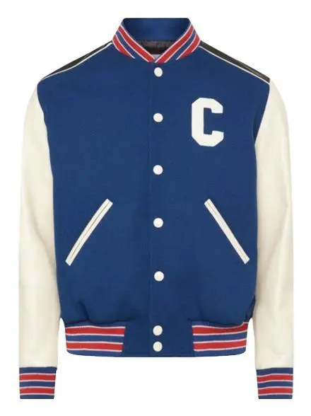 Celine Oversized Wool Varsity Jacket - Cobalt Blue