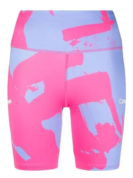 Off-White Printed Compression Cycling Shorts - Pink/purple