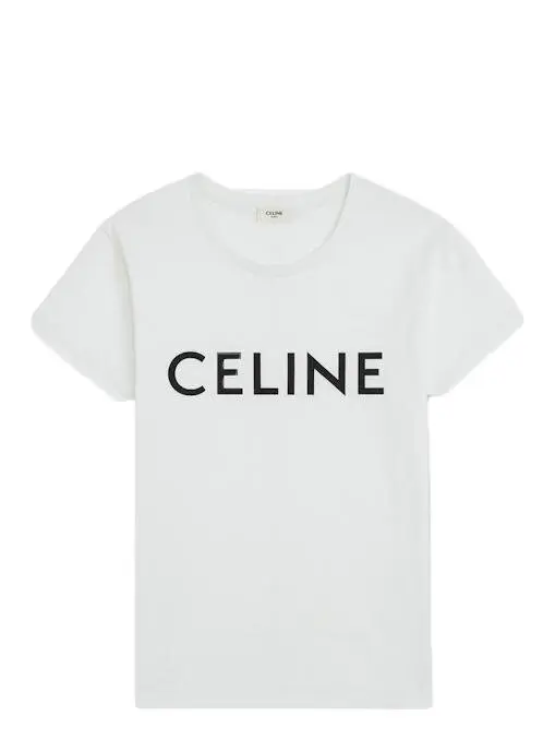 Celine Cotton T-shirt - White/black