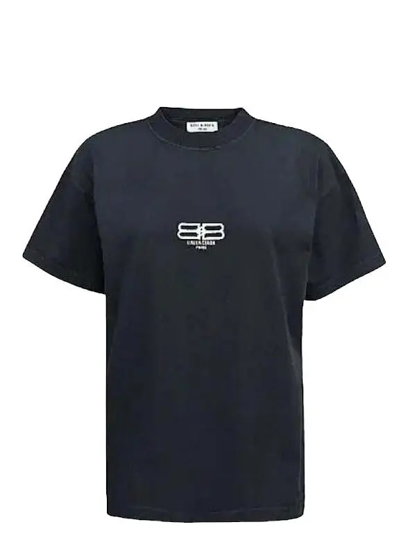 Balenciaga Bb Paris Icon Medium Fit T-shirt - Black