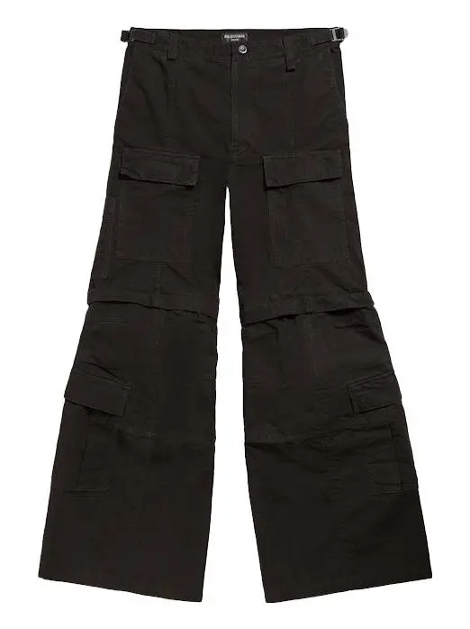 Balenciaga Flared Cargo Trousers - Black