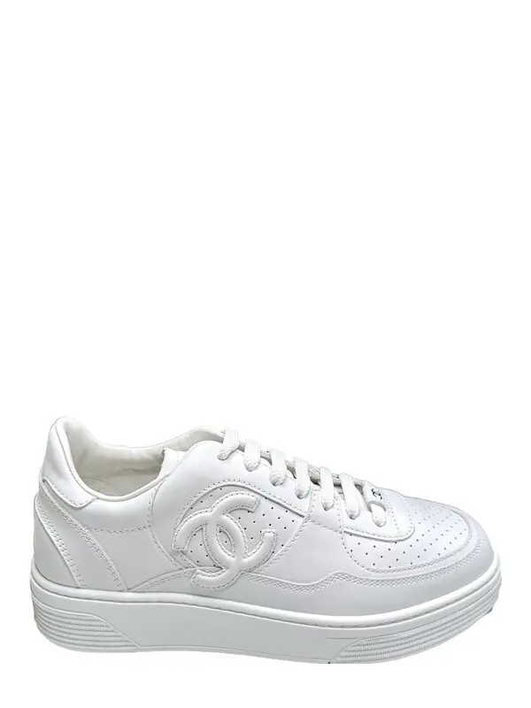Chanel 23 A Collection Leather Sneakers - White