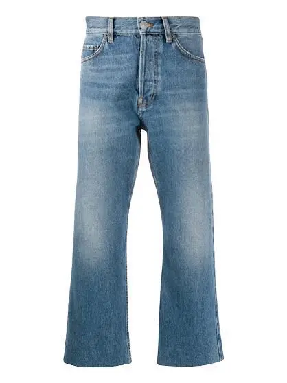 Balenciaga Cropped Straight Leg Jeans - Blue