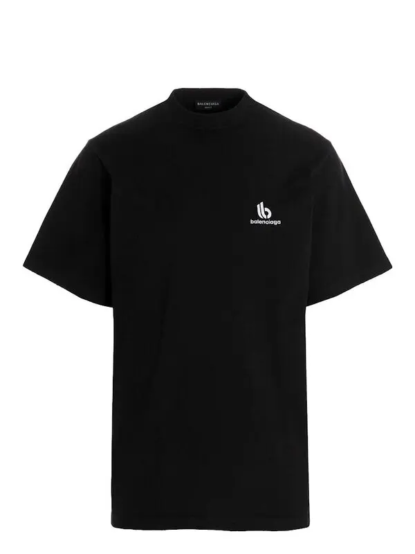 Balenciaga Embroidered Double B Logo T-shirt - Black/white
