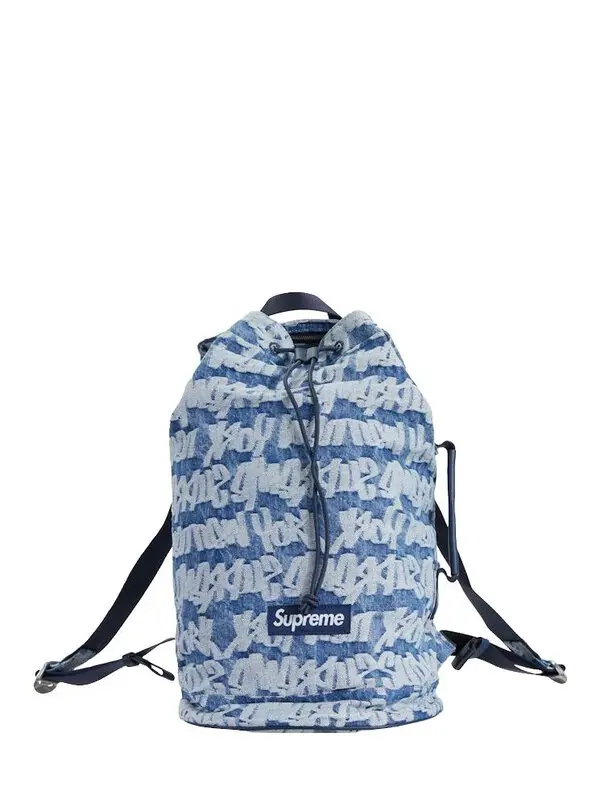 Supreme Fat Tip Jacquard Denim Backpack - Blue