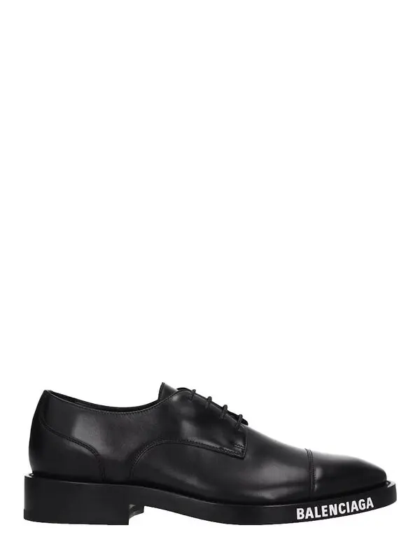 Balenciaga Derby Logo Lace-up Shoe - Black