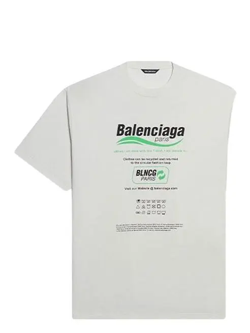 Balenciaga Dry Cleaning Boxy Logo Tee Shirt - White