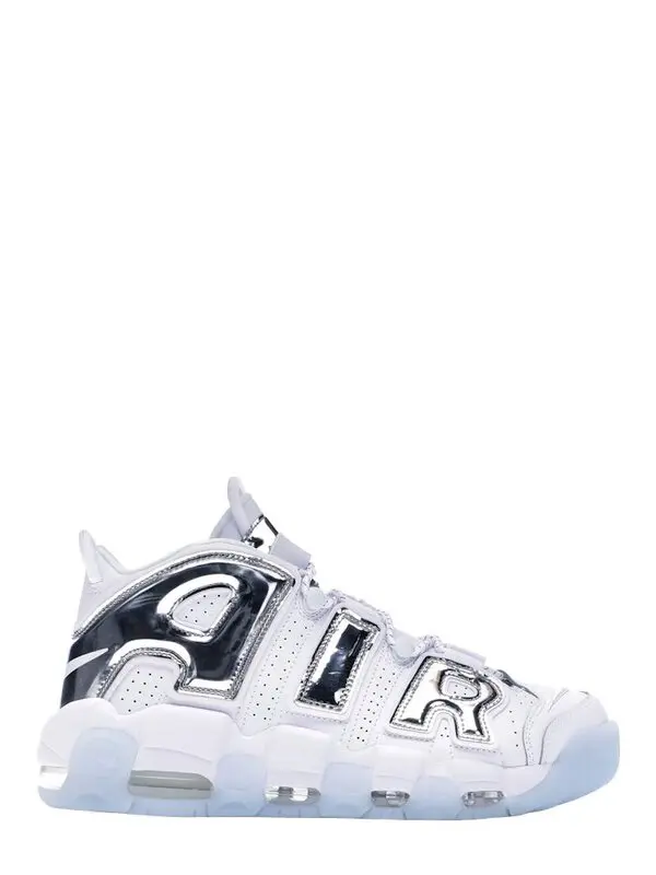 Nike More Uptempo Chrome White Sneakers - White/chrome/blue Tint