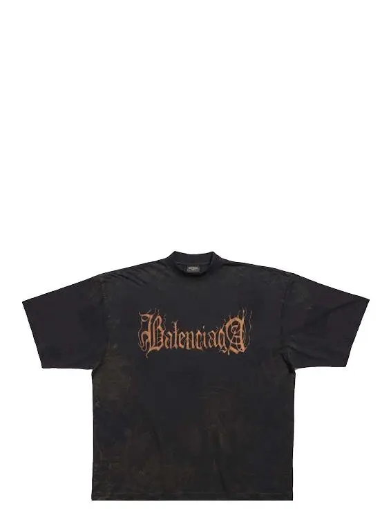 Balenciaga Heavy Metal Large Fit T-shirt In Faded - Black