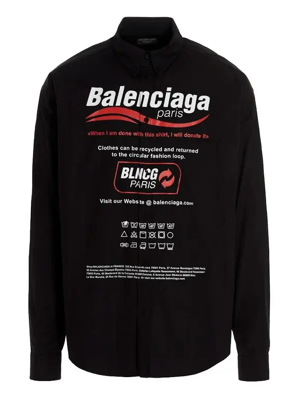 Balenciaga Dry Cleaning Logo Shirt - Black