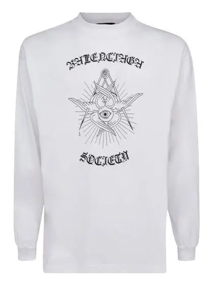 Balenciaga Free Your Mind Longsleeve T-shirt - White/black/red
