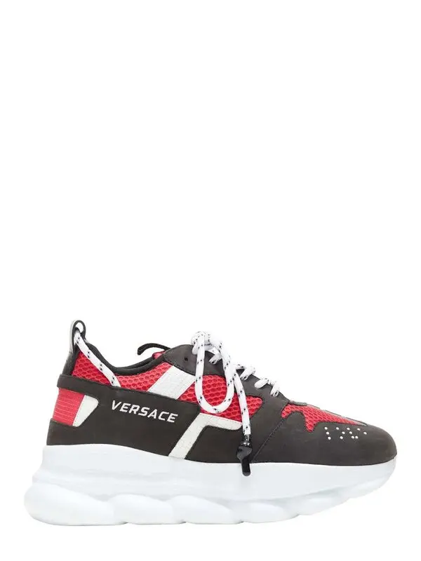 Versace Chain Reaction Sneakers - Black/fuschia