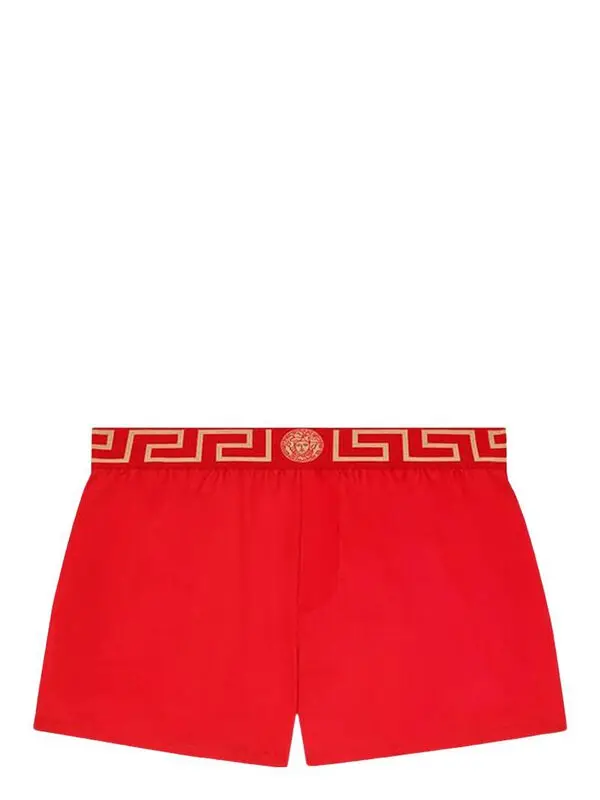 Versace Greca Border Swim Shorts - Red