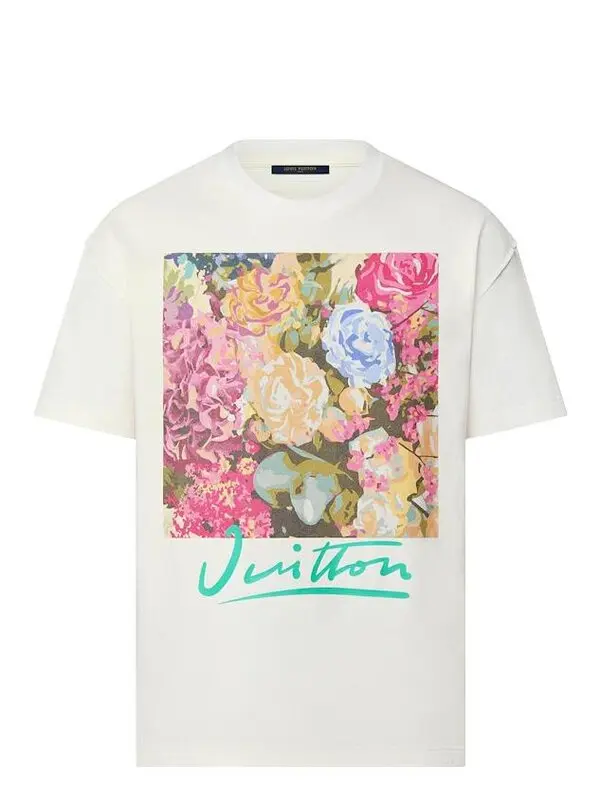 LOUIS VUITTON Flower Tapestry Print T-shirt - Milky White