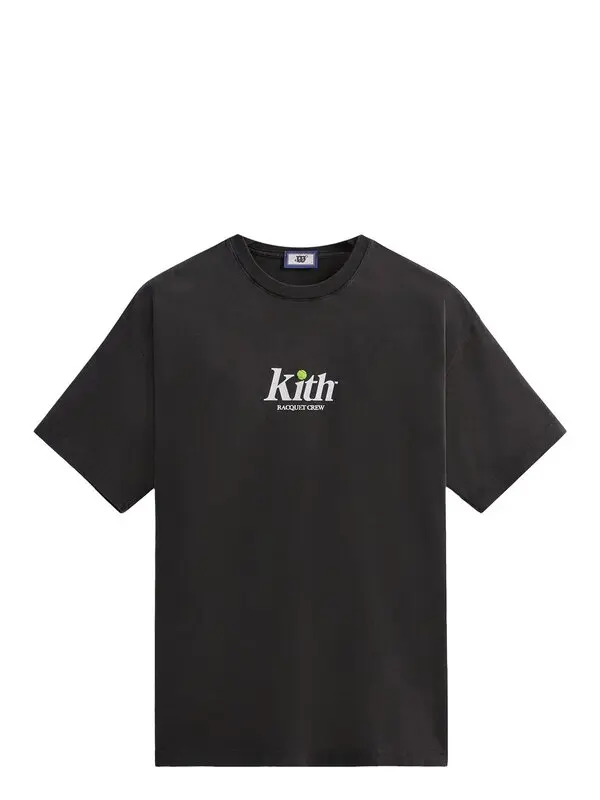 Kith Wilson Racquet Crew Logo Vintage Tee Shirt - Black