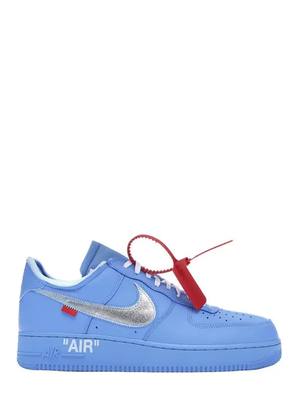 Nike Force 1 Low Off-white Mca Sneakers - University Blue/metallic Silver/white