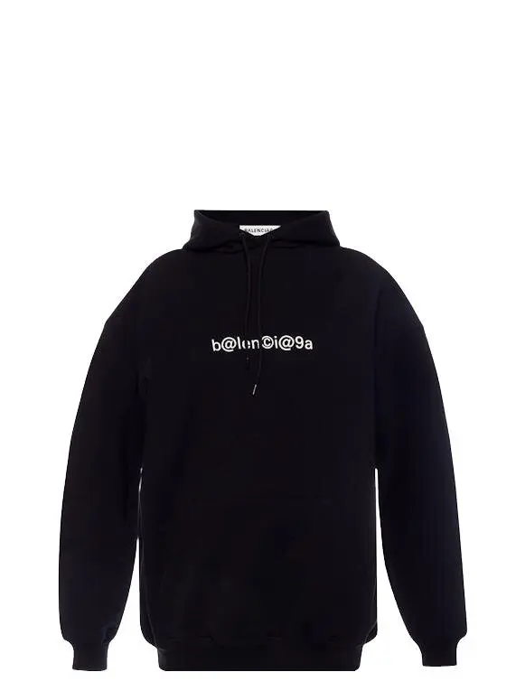 Balenciaga Large Fit Symbolic Hoodie - Black/white