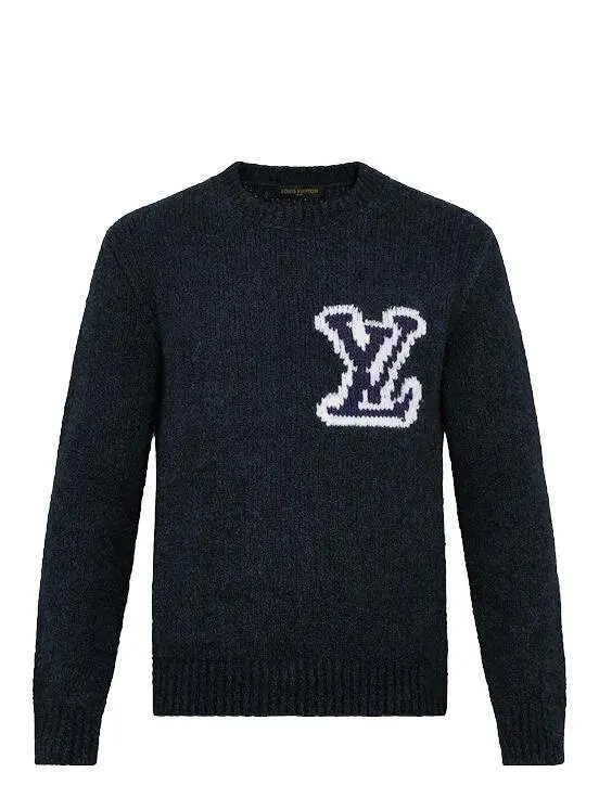 LOUIS VUITTON Intarsia Crewneck Sweatshirt - Navy Blue