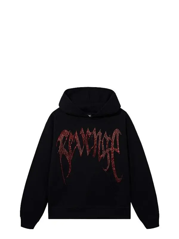 REVENGE Xxxtentacion Heartbreak Bejeweled Hoodie - Black