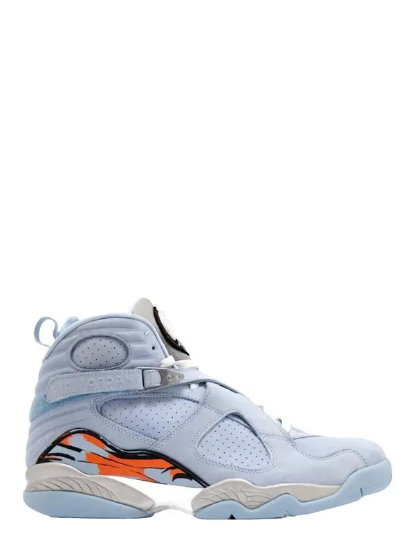 JORDAN 8 Retro Sneakers - Ice Blue/orange Blaze/silver