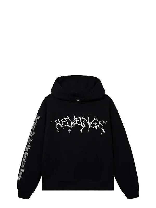REVENGE Lightning Graphic Hoodie - Black/white