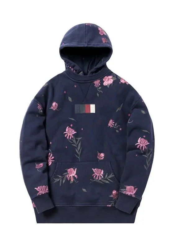 Kith Floral Print Hoodie - Navy Blue