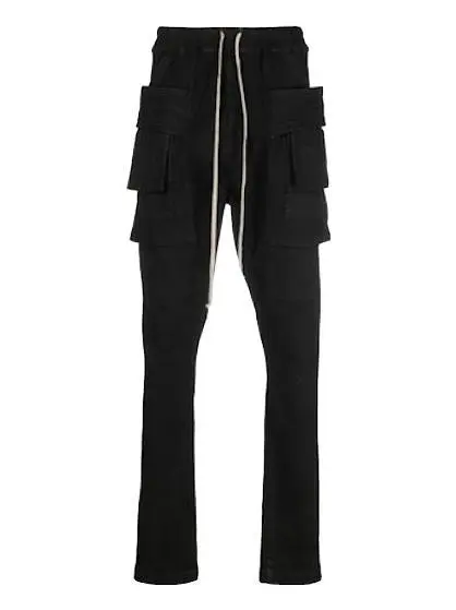 Rick Owens Skinny Cargo Trousers - Black/milk