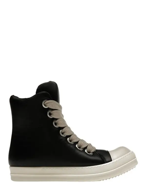 Rick Owens Jumbo Lace Padded High-top Sneakers - Black/milk