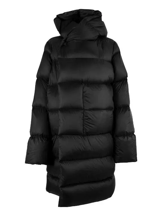 Rick Owens Hooded Long Down Jacket - Black