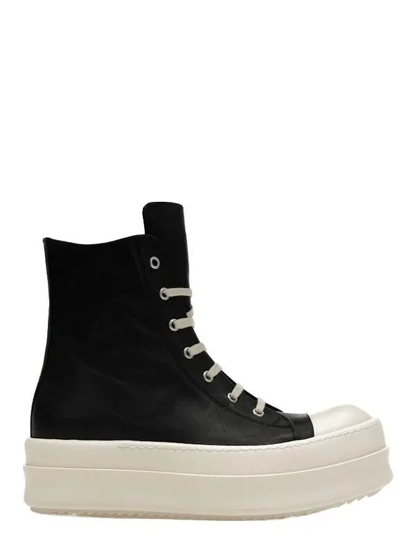 Rick Owens Mega Bumper Leather Sneakers - Black/milk