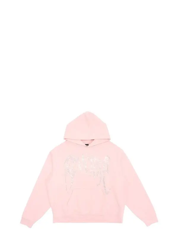 REVENGE Xxxtentacion Heartbreak Bejeweled Hoodie - Baby Pink