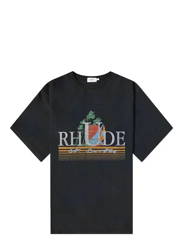 Rhude Tropics Tee Shirt - Vintage Black