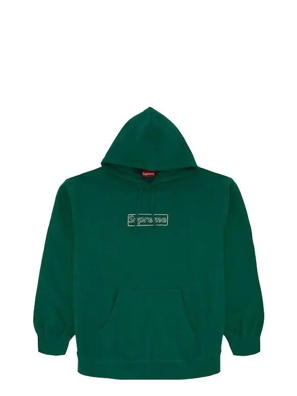 Supreme Kaws Chalk Logo Hooded Sweatshirt - Light Pine